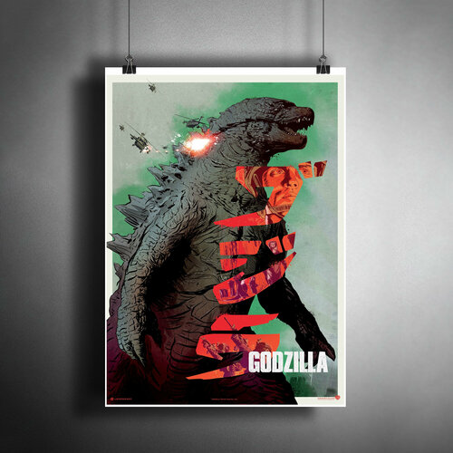 Постер плакат для интерьера "Фильм: Годзилла. Godzilla"/ Декор дома, офиса, комнаты A3 (297 x 420 мм)