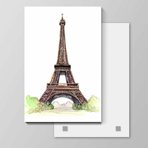 Картина на стекле - "Акварель Эйфелева Башня" размер 75-50 см
