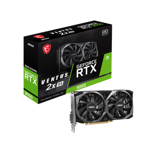 Видеокарта MSI RTX3050 VENTUS 2X XS 8GB OC GDDR6 128-bit DP HDMI DL-DVI-D 2FAN RTL