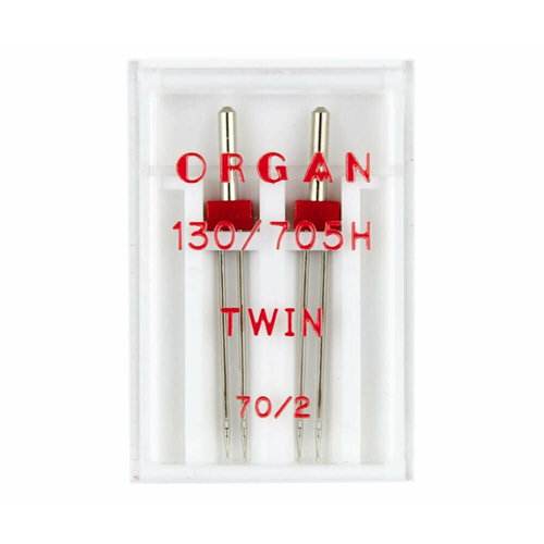 Иглы Organ двойные стандарт №70/2.0, 2шт.