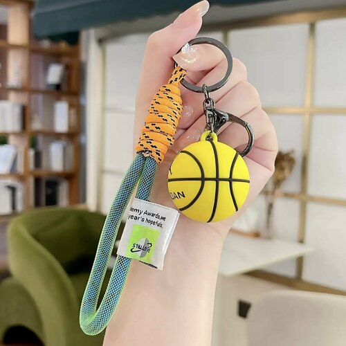 Брелок Брелок - игрушка на ключи, детский брелок на рюкзак NBA/ баскетбольный мяч, желтый