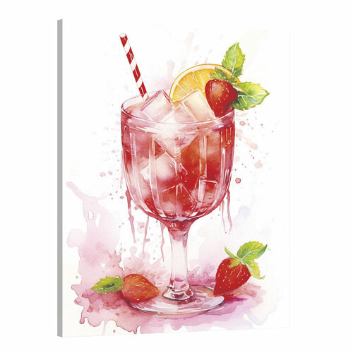 Интерьерная картина 50х70 "Розовый коктейль"