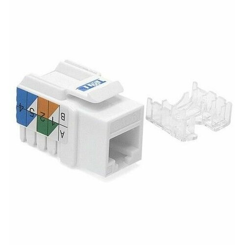 Модуль Lanmaster Keystone RJ45, Cat.6, UTP, 90 градусов, белый