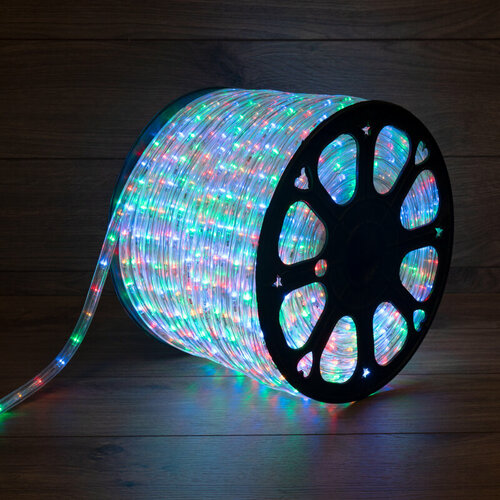 Светодиодный шнур Neon-night Дюралайт 100 м, диам. 13 мм, 24 диода/метр, 3 жилы, разноцветное свечение
