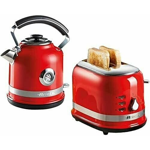 Кухонный набор с чайником и тостером Ariete ARPK30 Moderna, Red