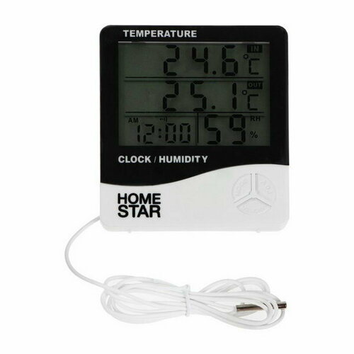 Термометр-гигрометр HS-0109, комнатный, измерение влажности, белый