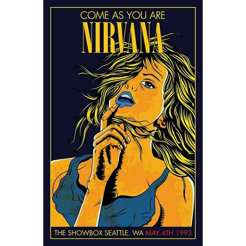 Плакат, постер на холсте Nirvana (Нирвана). Размер 60 на 84 см