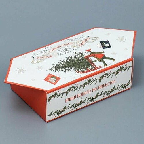 Сборная коробка конфета "Ретро", 9,3 х 14,6 х 5,3 см