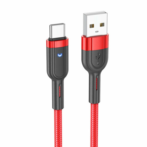 Кабель USB - Type-C HOCO U117 Grand, 1.2м, 2.4A, цвет: красный