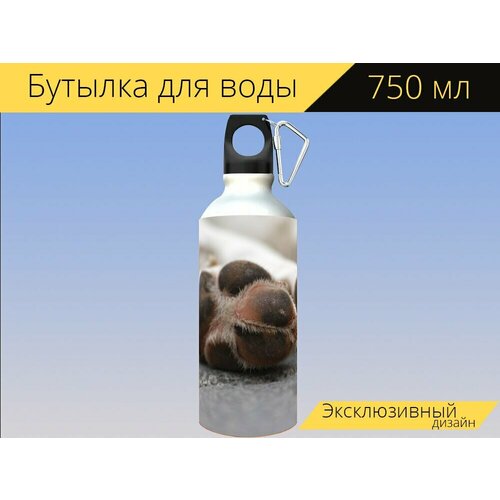 Бутылка фляга для воды "Собака, боль, улица" 750 мл. с карабином и принтом