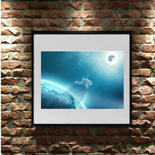 Постер "Космонавт на орбите" от Cool Eshe из коллекции "Вселенная", плакат на стену А4