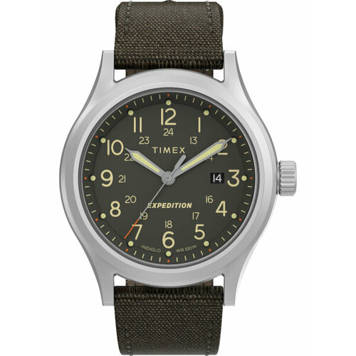 Наручные часы TIMEX, зеленый, серебряный