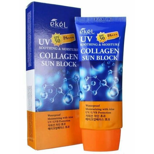 EKEL Крем солнцезащитный с Коллагеном Ekel Soothing & Moisture Sun Block SPF50/PA 3+ Collagen, 70 мл