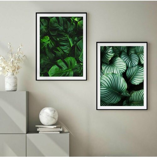 Постер 2 шт 50х70 без рамки "Тропические растения" набор картин для интерьера