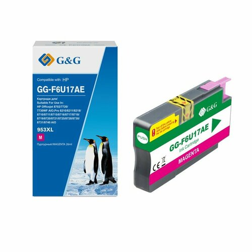 Картридж G&G GG-F6U17AE №953XL пурпурный для HP OJ Pro 7740/8210/8218/8710/8715 (26мл)