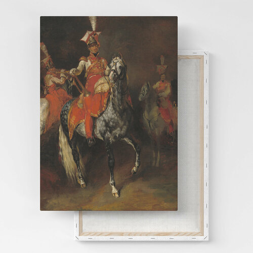 Картина на холсте, репродукция / Mounted Trumpeters of Napoleon / Теодор Жерико / Размер 40 x 53 см
