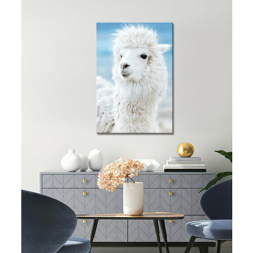 Картина - Лама, лама белая (1) 60х80