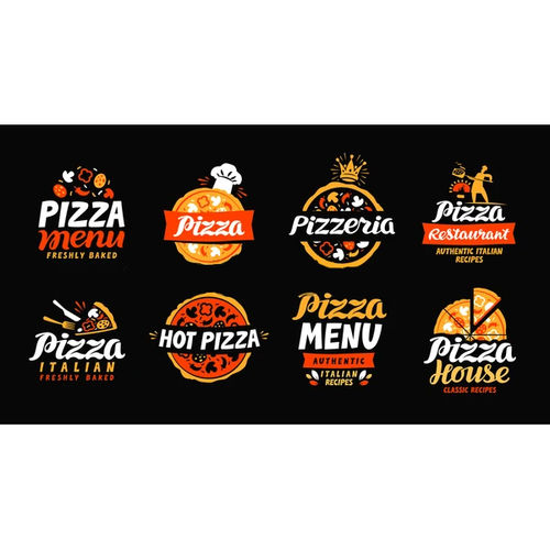 Наклейки стикеры Логотипы пиццерии
