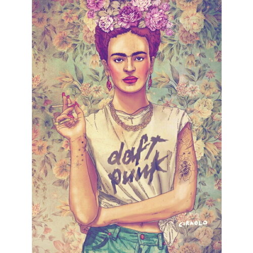 Плакат, постер на бумаге Frida Kahlo/Фрида Кало/винтажный/ретро. Размер 21 на 30 см