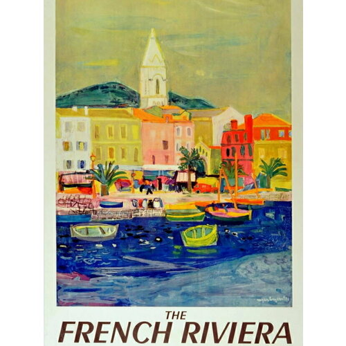 Плакат, постер на бумаге The French Riviera/винтажный/ретро. Размер 60 на 84 см