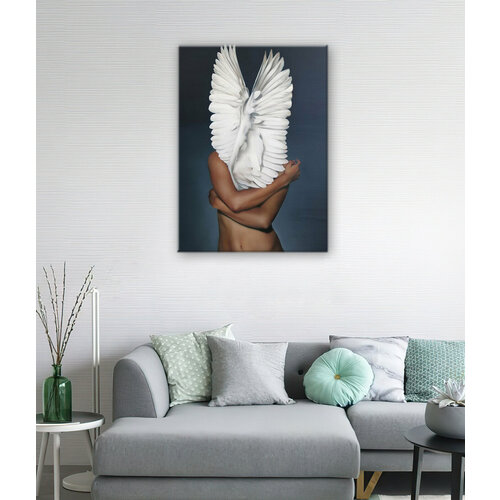 Картина/Картина на холсте/Картина на холсте для интерьера/Картина на стену/Картина в подарок для дома/- ангел с крыльями 60х80