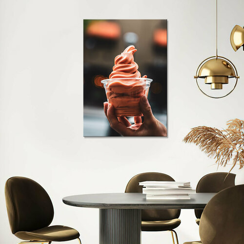 Картина/Картина на холсте для интерьера/Картина на стену/Картина для кухни/ - оранжевое мороженое 20х30
