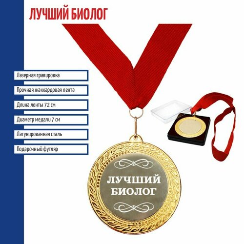 Подарки Сувенирная медаль "Лучший биолог"
