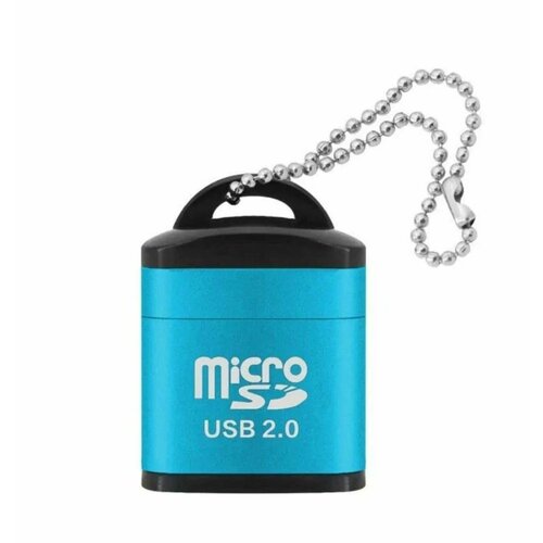 Мини картридер для micro SD карт-USB, Синий