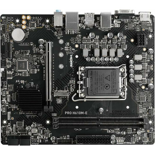 MSI Материнская плата MSI PRO H610M-E Soc-1700 Intel H610 2xDDR5 mATX AC`97 8ch(7.1) GbLAN+VGA+HDMI