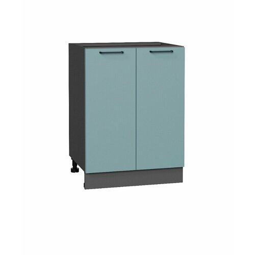 Шкаф кухонный нижний с 2-мя дверцами Флэт Grey-green In 2S / каркас графит, ширина 60 см