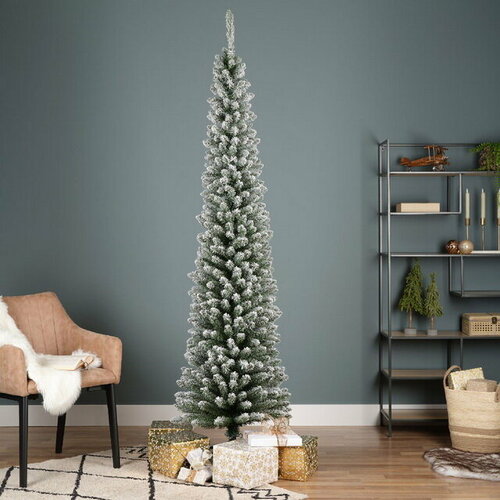 Winter Deco Искусственная елка Pensil Pine заснеженная 210 cм, ПВХ 4060120