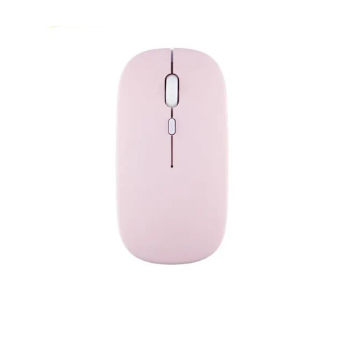 Бесшумная ультратонкая Беспроводная перезаряжаемая мышь для ноутбука, компьютера, ПК / Розовая