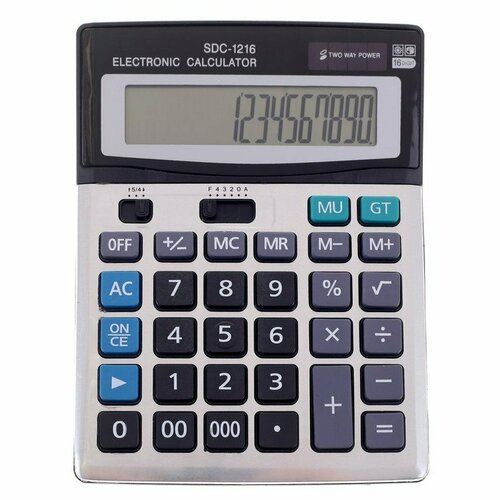 Калькулятор настольный, 16 - разрядный, SDC - 1216 (комплект из 2 шт)