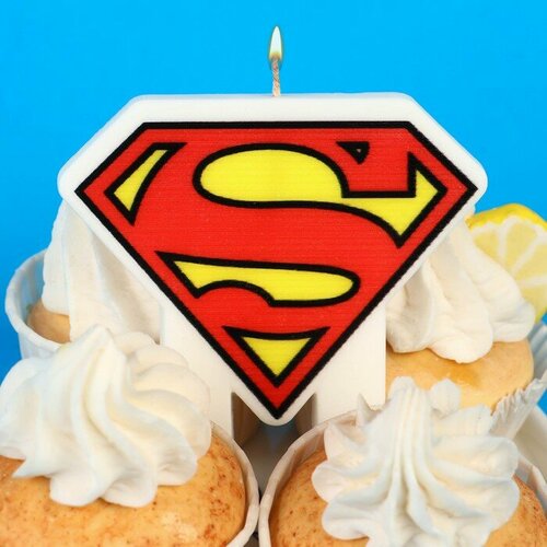 Свеча в торт "С Днем Рождения!", Супер герой, 9х8 см