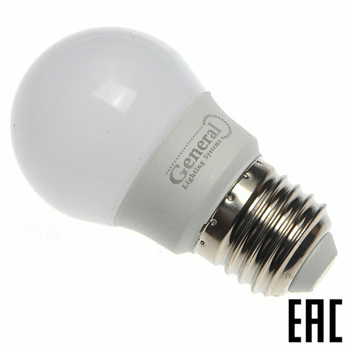 Лампа светодиодная "шарик" т/б свет 6Вт 639700 GLDEN-G45F-7-230-E27-2700К 520Лм General (7 шт. в комплекте)