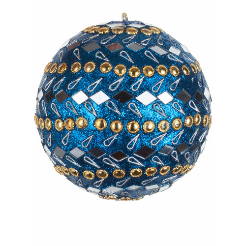 Синий шар с зеркалами 9 см Набор из 2-х шт, KARLSBACH