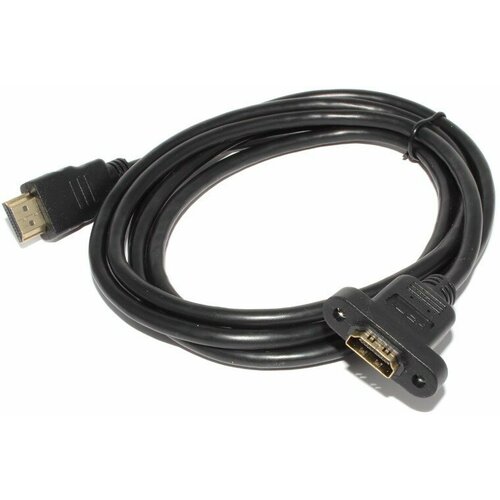 Удлинитель (кабель) HDMI "папа" - HDMI "мама", 1.5 м, с креплением на корпус