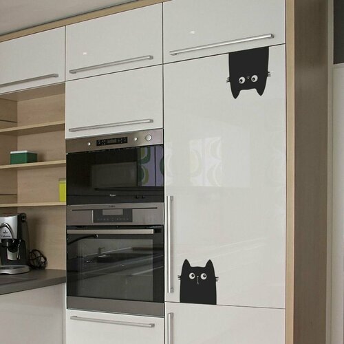 Наклейка интерьерная "Два кота", для декора интерьера дома, квартиры, кухни, прихожей.