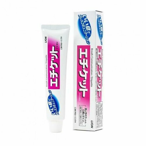 Зубная паста, Lion Япония, ETIQUETTE, от галитоза-запаха рта, горизонтальная туба, Мята, 40 г