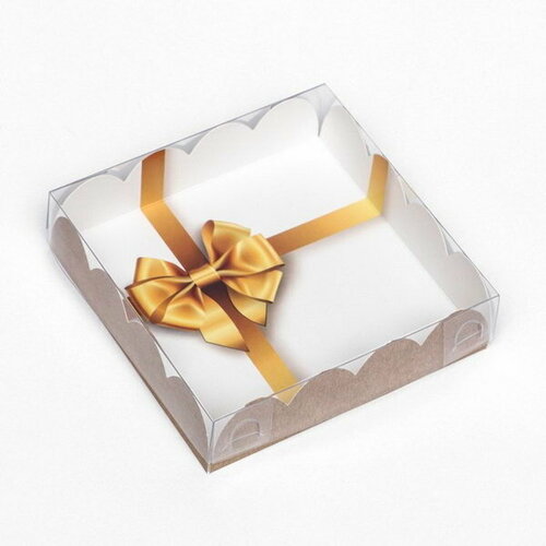 Коробка для печенья, "Золотой бант" 12 x 12 x 3, 5 шт.