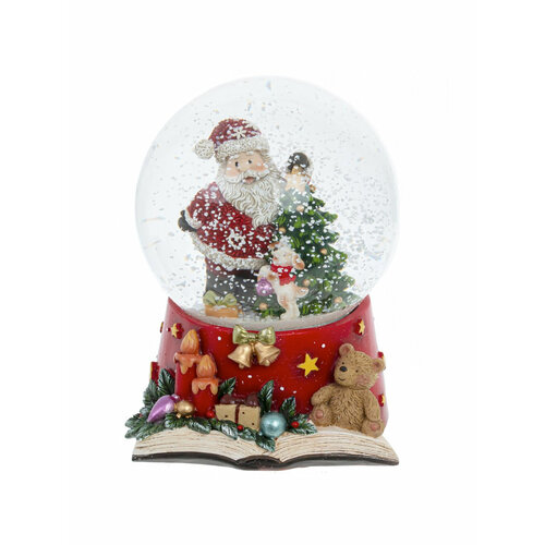Фигурка новогодняя в стеклянном шаре "Санта", 11х10х14,5 см