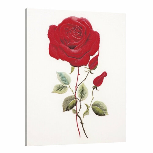 Интерьерная картина 50х70 "Вышивка роза"