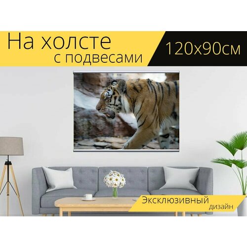 Картина на холсте "Зоопарк, тиргартен, зоопарк нюрнберга" с подвесами 120х90 см. для интерьера