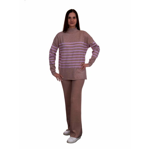 Комплект одежды , размер 46/48, бежевый, фиолетовый