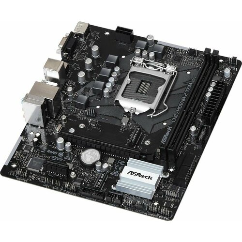 Материнская плата ASROCK CML-HDV/M.2 TPM R2.0, LGA 1200, Intel H370, mATX, Ret