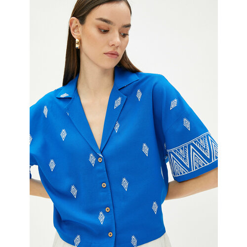Рубашка KOTON, размер 40, синий