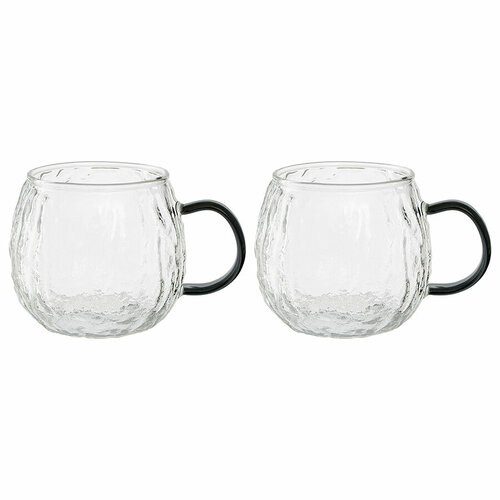 Кружка Crystal 400 мл стеклянная большая для чая и кофе набор из 2 шт Liberty Jones LJ0000126