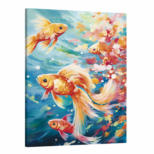 Интерьерная картина 50х70 "Золотые рыбки"