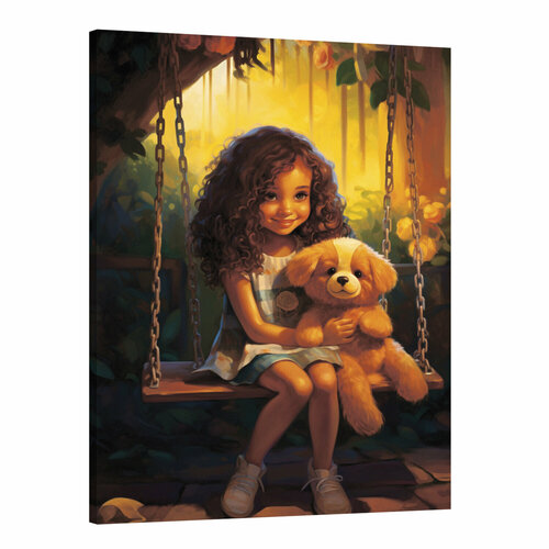 Интерьерная картина 50х70 "Магия детства: девочка и фантазия"