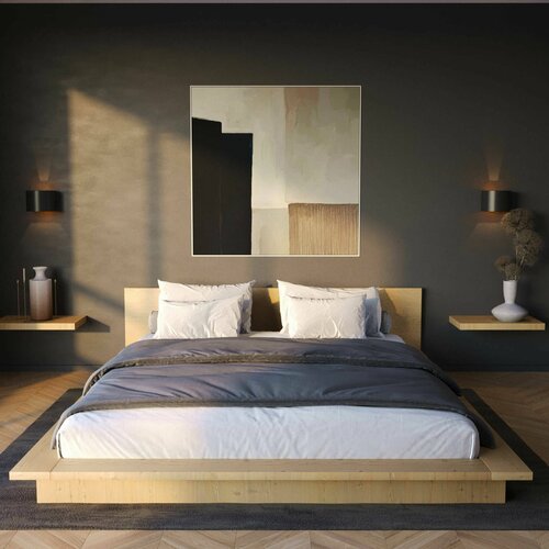 Кровать двуспальная массив 160x190 Азуми цвет Сосна